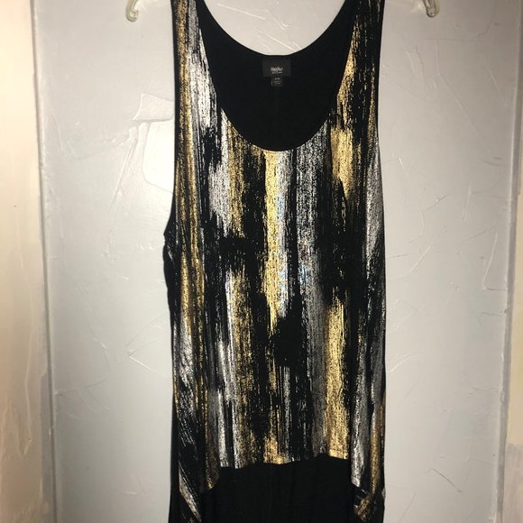 Mossimo Supply Co. | Tops | Mossimo Xl Blacksilvergold Sleeveless Tunic ...